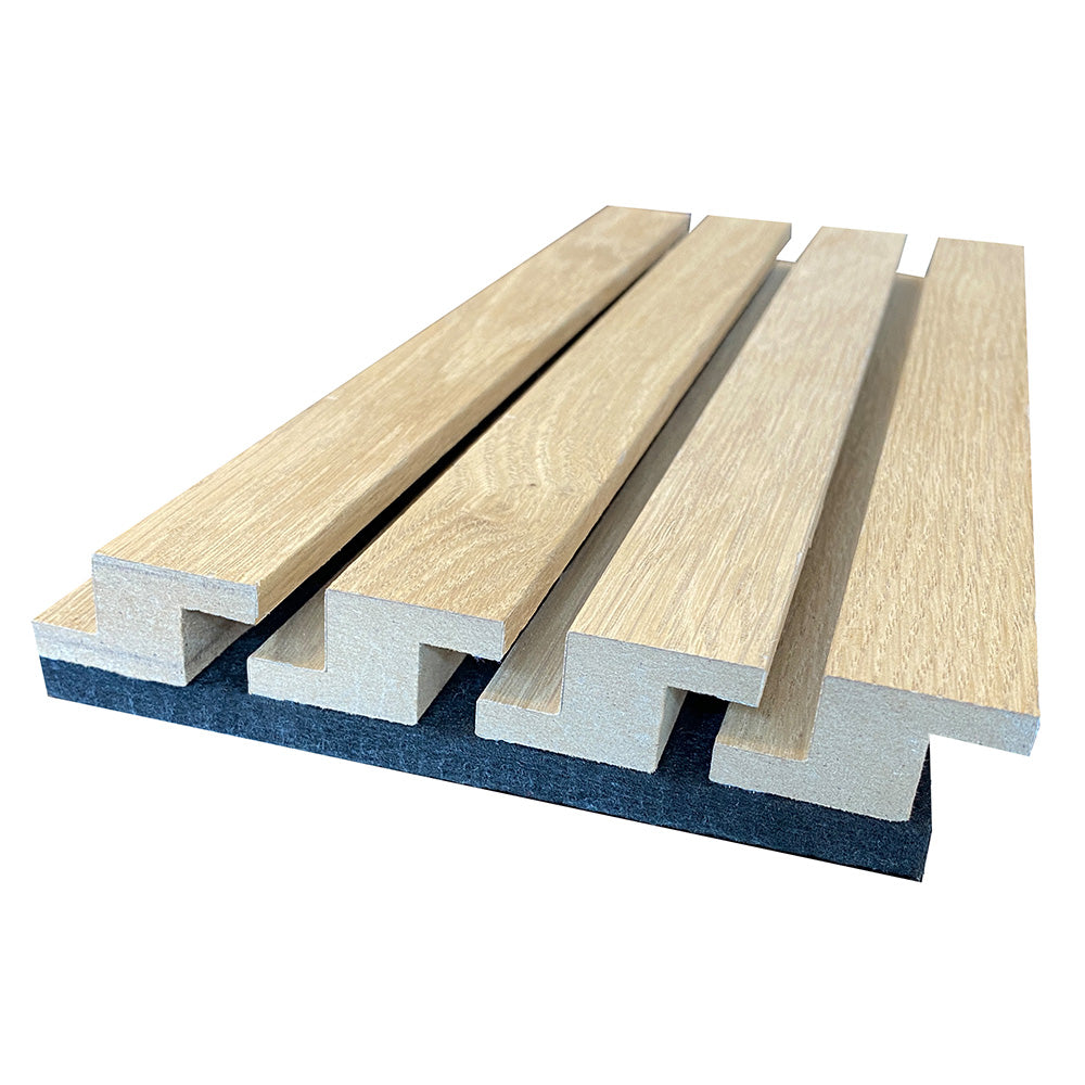 WOODFLEX Z-Style Acoustic Wood Slat Panel - 3 Sided Full Wrap Oak Vene ...